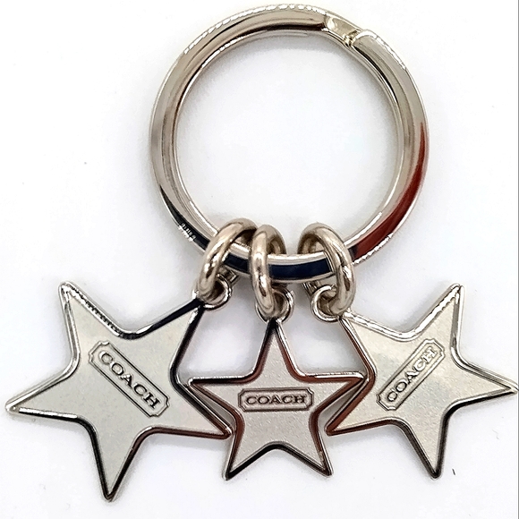 Coach | Accessories | Coach Vintage Triple Star Key Fob Silver Keychain ...